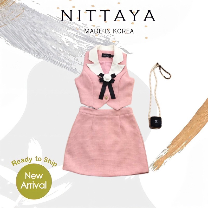 M11 งานป้าย Nittaya Set ชุดเซ็ตเสื้อ+กระโปรงสั้น สำหรับผู้หญิง เสื้อผ้าแฟชั่นผู้หญิง ไซส์ Xs-L ...