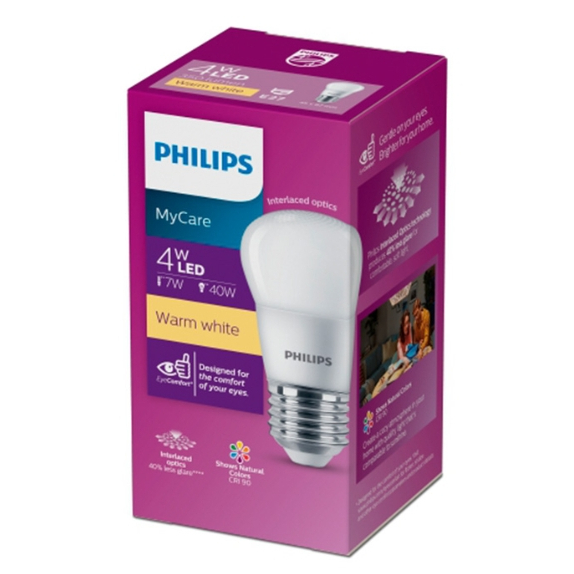 Philips Lighting หลอด LED PHILIPS 4 วัตต์ Warm White E27 ทรงปิงปอง(P45 ...