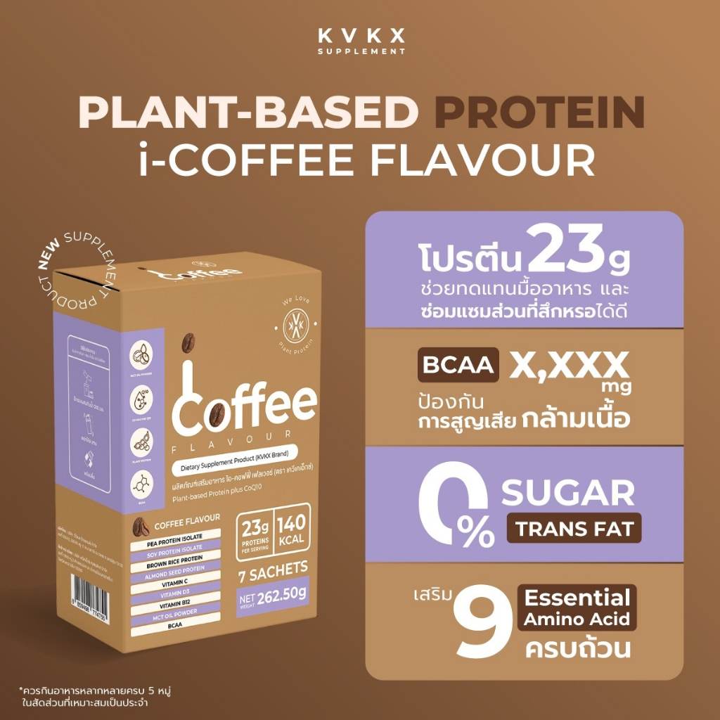KVKXTHAILAND PLANT-BASED PROTEIN 23g i-COFFEE FLAVOUR แพลนต์เบสด์ ...