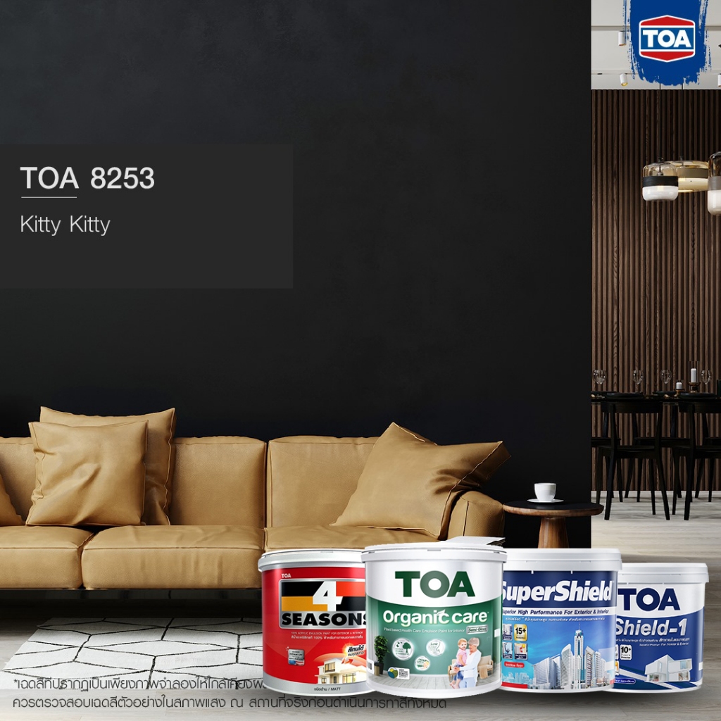TOA โทนดำ ขนาด 9 ลิตร 8253 ชนิดกึ่งเงา ชนิดเนียน สีทาภายนอก สีทาภายใน ...