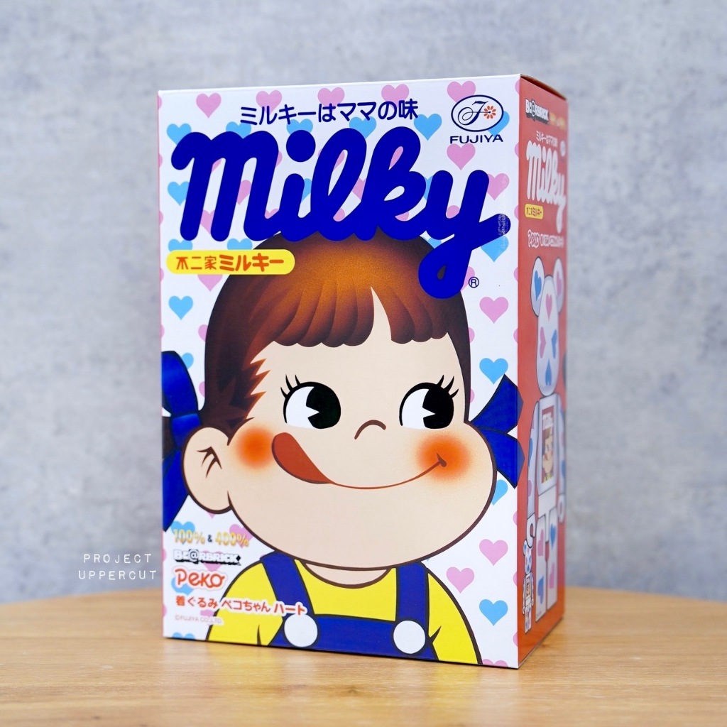 BE@RBRICK 400%+100% FUJIYA MILKY : Peko-chan (Heart Costume) (Y2018) [New] | Shopee Thailand