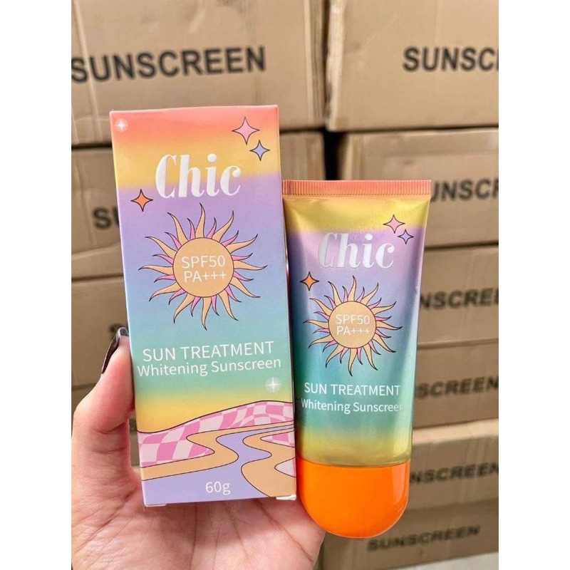 กันแดดชิค Chic SUN TREATMENT Whitening Sunscreen SPF50PA+++ขนาด60g ...