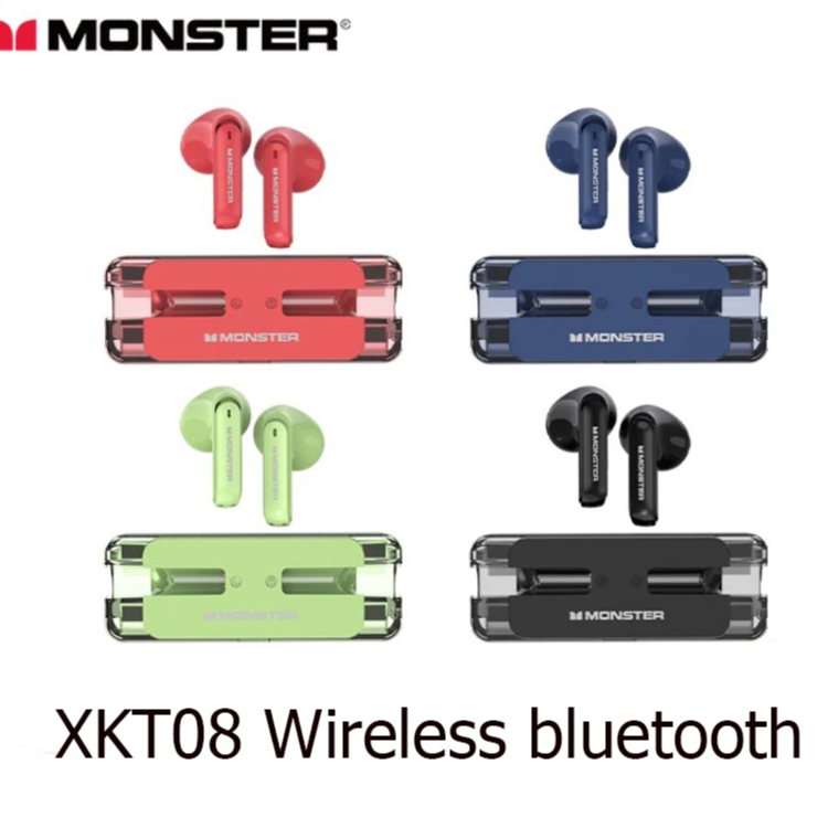 Monster XKT08 ชุดหูฟังบลูทูธไร้สาย คุณภาพเสียงดี สําหรับเล่นกีฬา เล่น ...
