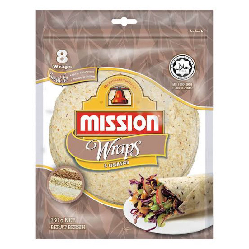 mission wrap 6 grains มิสชั่นแร็ป 6 เกรนขนาด 8 นิ้ว มี 8แผ่น(สีเทา ...
