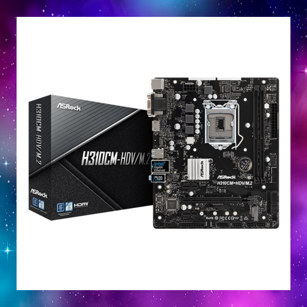 MAINBOARD (เมนบอร์ด) 1151 ASROCK H310CM-HDV/M.2 GEN8-9 ใช้งานปกติ ...