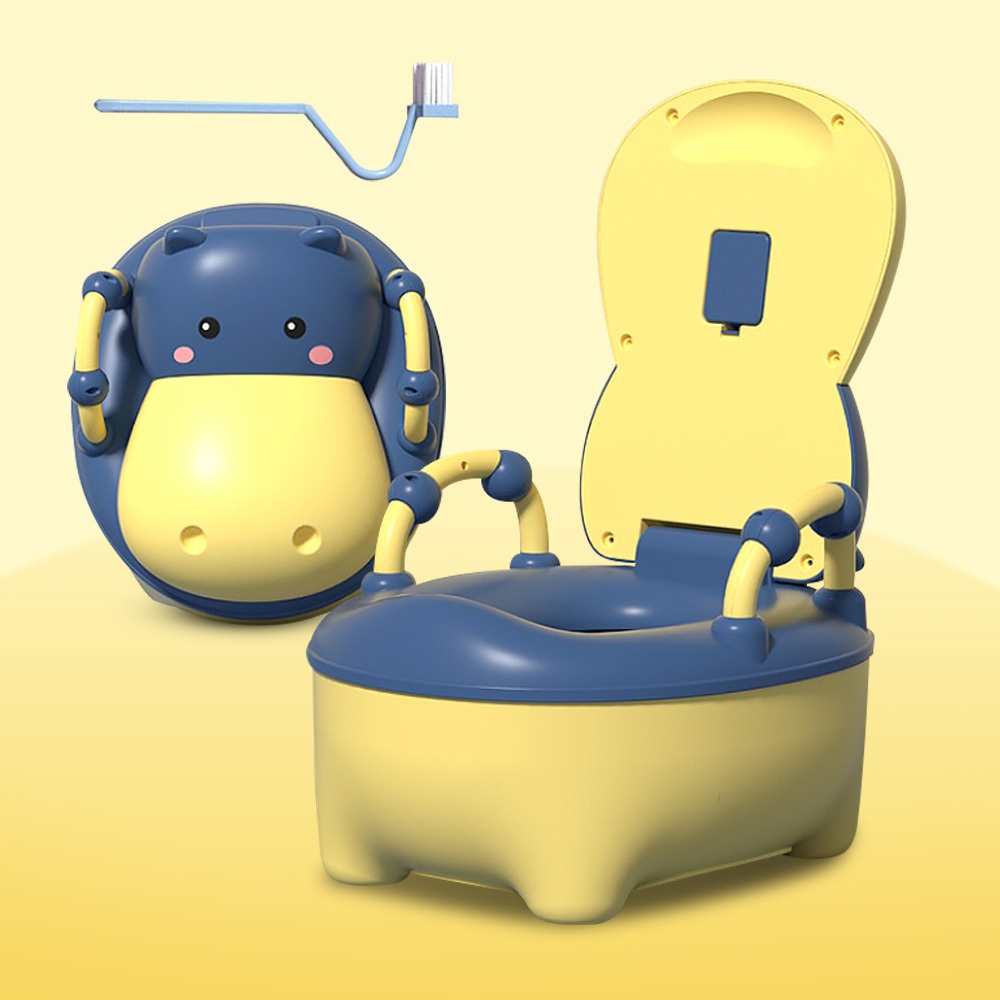 poodoo กระโถนเด็ก ลายสัตว์น่ารักๆ รูปฮิปโป อุปกรณ์เด็กฝึกขับถ่าย สามารถ ...