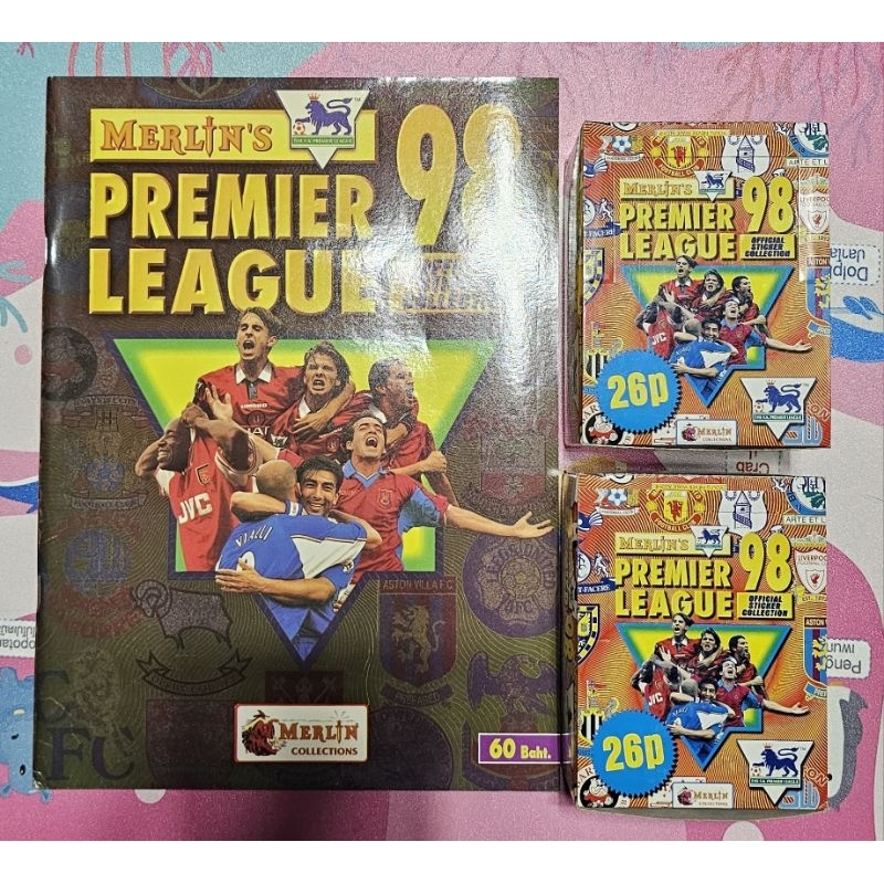 Merlin's:เมอร์ลิน-สติ๊กเกอร์ F.A.Premier League 98 (สติ๊กเกอร์ 2 กล่อง+สมุด 1เล่ม) | Shopee Thailand