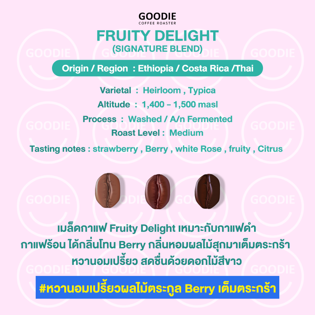 Goodie Coffee Roaster เมล็ดกาแฟ Fruity Delight (Signature Blend ...