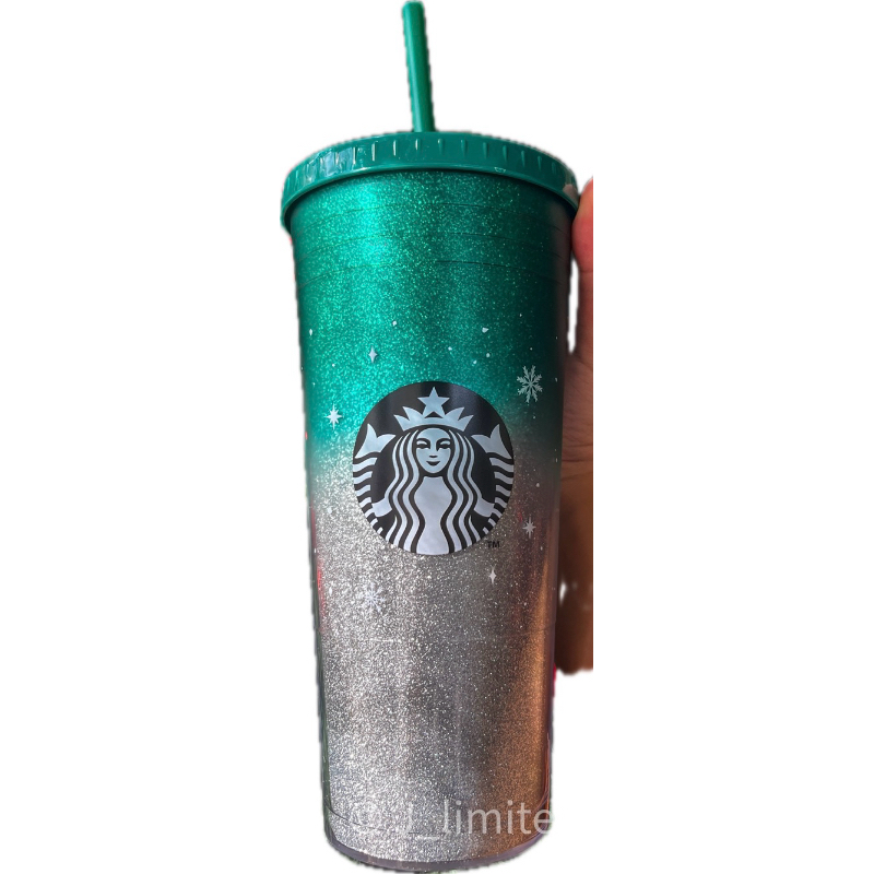พร้อมส่ง!! แก้ว Starbucks Green Sparkle Cold Cup ด้านนอกไล่สีเขียวเทา ...