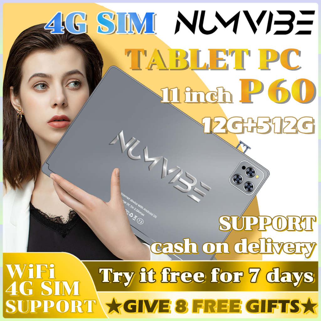 NUMVIBE P60 5G Tablet 11 นิ้วแท็บเล็ตดั้งเดิม 12GB+512GB ROM Dual SIM LTE WiFi Tablet PC for ...