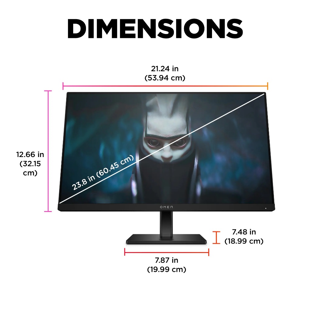 หน้าจอคอมพิวเตอร์ จอเกมส์ HP OMEN 24 FHD 165Hz Gaming Monitor | Shopee ...