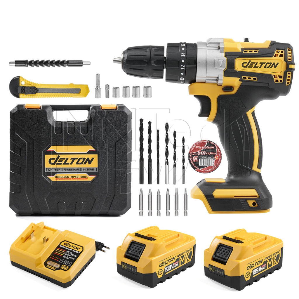 DELTON สว่านไร้สาย 3 ระบบ 199V รุ่น MKT-99P สำหรับใช้งานร่วมกับแบตเตอรี่ Power Share กลุ่ม MK ...