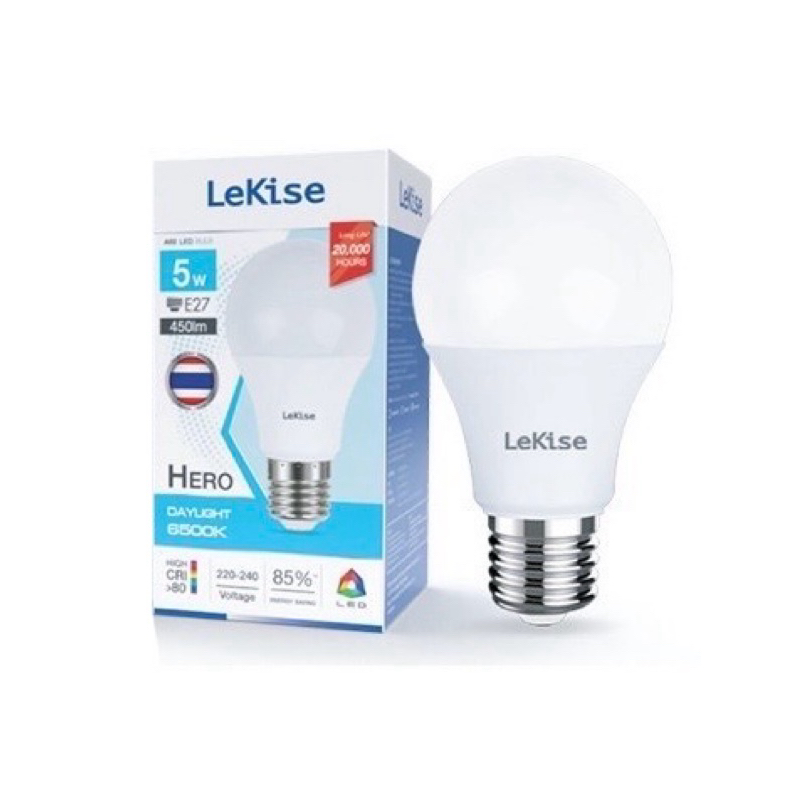 หลอดไฟ LED LEKISE bulb 5W , 15W ขั้ว E27 แสงขาว daylight 6500K | Shopee Thailand