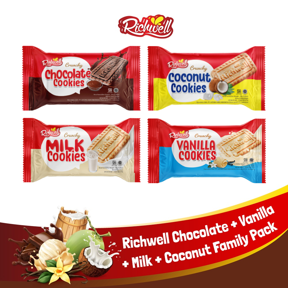 [1ซอง] (30 กรัม) Richwell Ajiib คุกกี้อบกรอบ อาจิ๊บ ตราริชเวล อร่อย 5 ...