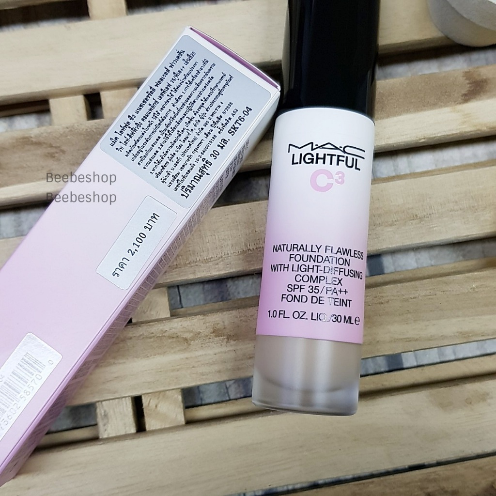 รองพื้น MAC Lightful C3 Naturally Flawless Foundation 30ml เพื่อผิวโกล ...