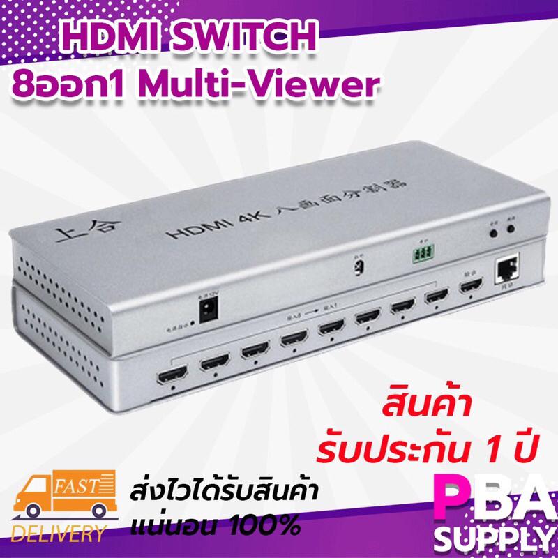 HDMI Switch 8ออก1 Multi-Viewer แสดงภาพ8ช่องใน1จอ Synchronizer | Shopee Thailand
