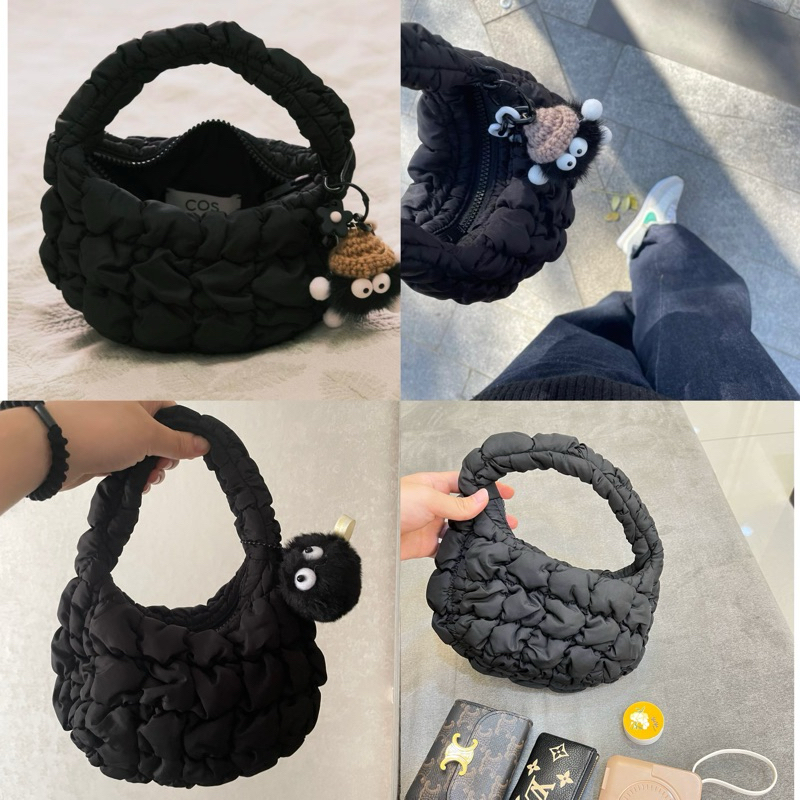(พร้อมส่ง) กระเป๋า Cos Quilted Micro Bag สี Black/Lilac/Silver/Green ...