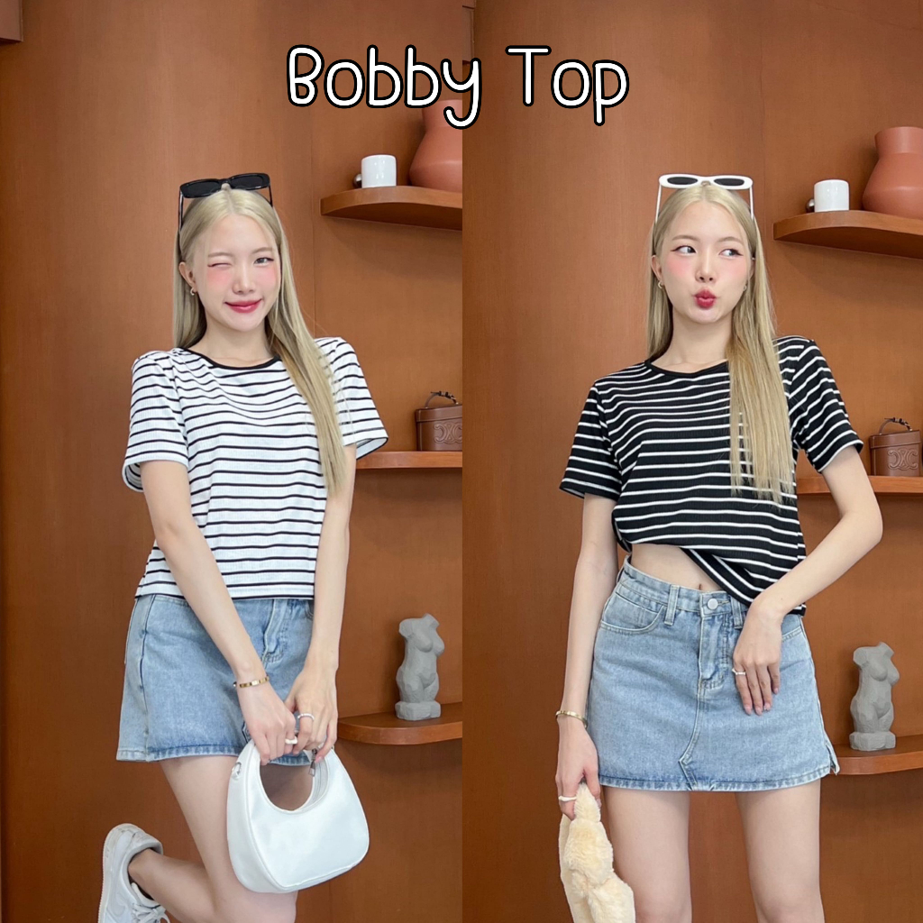 88story.th - Bobby top พร้อมส่ง เสื้อคอกลม ผ้าร่องลายทางริ้วขาวดำ งาน ...