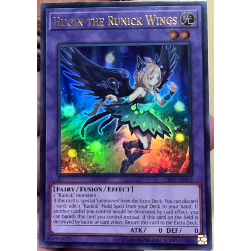 Yugioh Asia-Eng [CR01-AE162] Hugin the Runick Wings (Ultra Rare) การ์ด ...