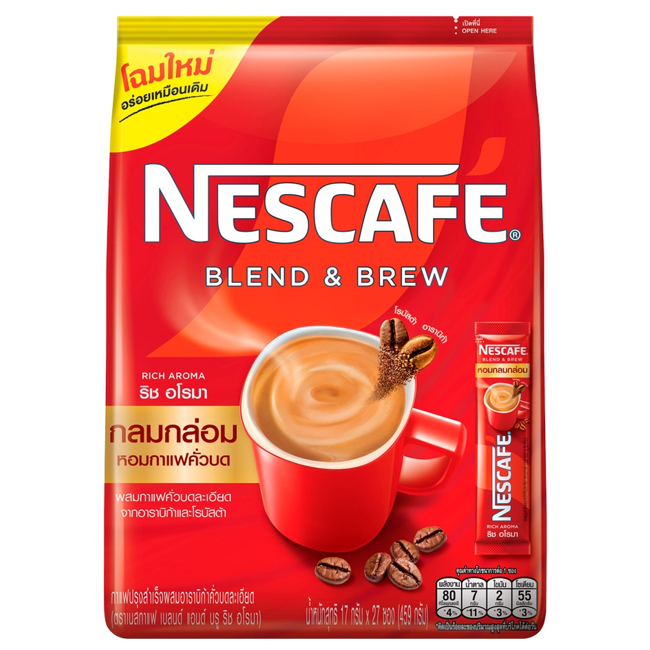 NESCAFÉ Blend&Brew Instant Coffee3in1 เนสกาแฟ เบลนด์ แอนด์ บรู แดง กาแฟ ...