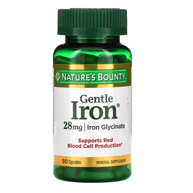 Nature's Bounty, Gentle Iron, 28 mg, 90 Capsules | Shopee Thailand