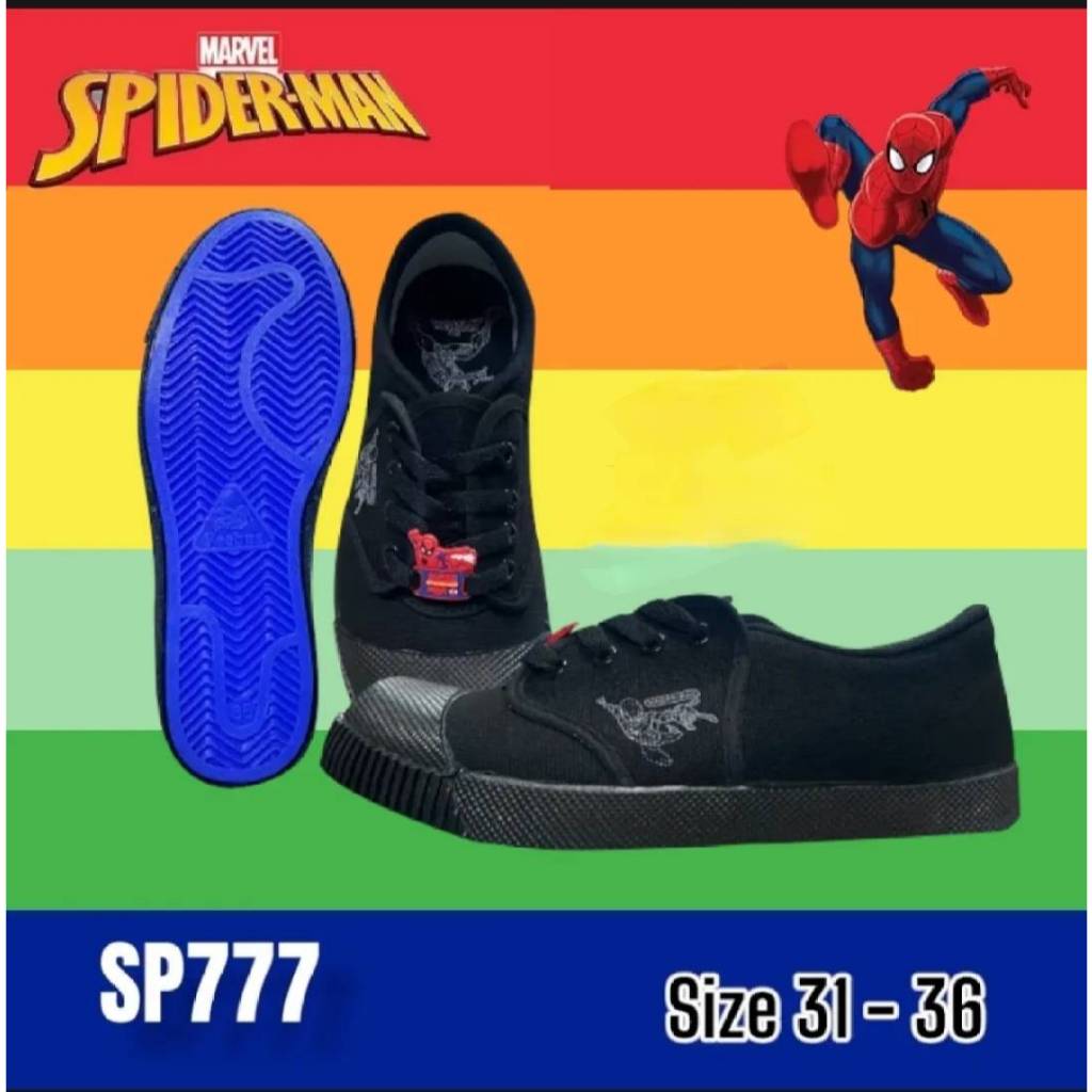 รองเท้านักเรียนผ้าใบพื้นน้ำเงินมีนวม รุ่น SP777 | Shopee Thailand