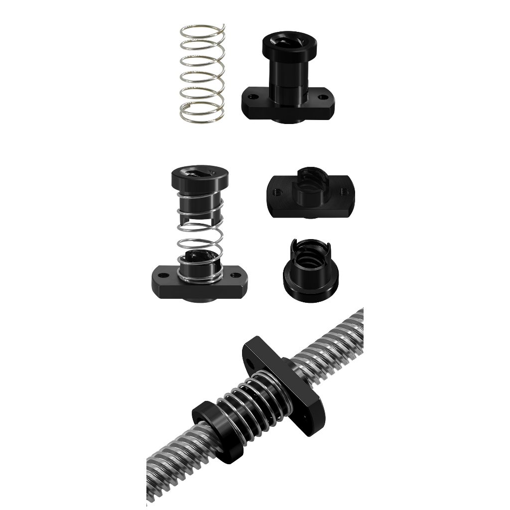 T8 Anti Backlash Spring Loaded Nut ใช้สำหรับอัพเกรด เครื่องพิมพ์ 3D ...
