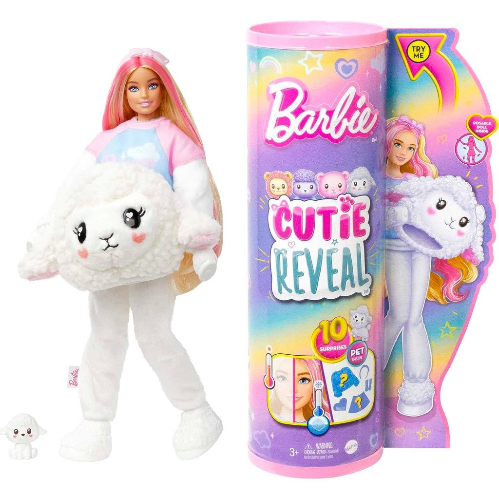 Barbie Cutie Reveal Doll Kigurumi Barbie Sheep, 10 Surprises Including ...