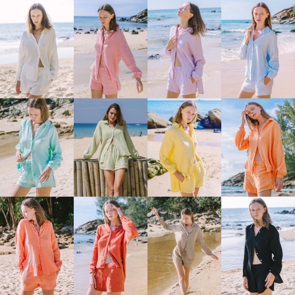 AYA SUNNY DAY :Sandy Set (เสื้อเชิ้ต+ขาสั้น) | Shopee Thailand