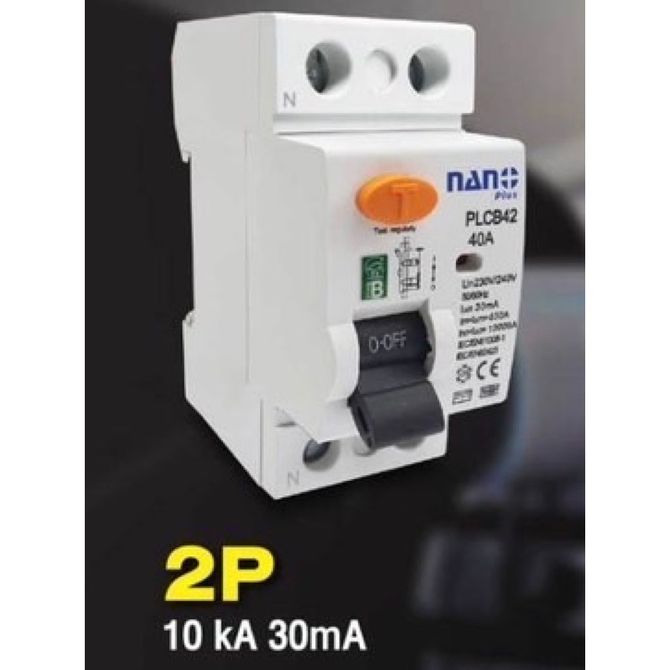 RCCB TYPE B RCD NANO เบรคเกอร์กันดูด กันดูด สำหรับงานรถยนต์ไฟฟ้า EV Charger 2P 4P PLCB42 PLCB44 ...