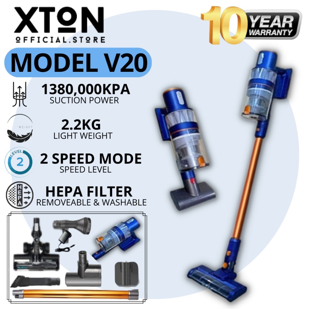 XTON V20 Pro เครื่องดูดฝุ่น แรงดูดสูง เครื่องดูดฝุ่นไร้สาย พร้อมหัวไร้สายแบบชาร์จใหม่ได้ ...