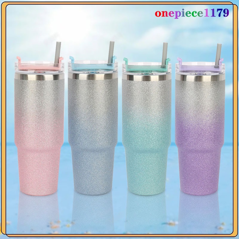 แก้วเก็บความเย็น แก้วน้ำสแตนเลส304 ถ้วยน้ำเพชร 30OZ/890ml ออนซ์ แถมฟรีหลอด เก็บเย็น-ร้อนได้นาน ...