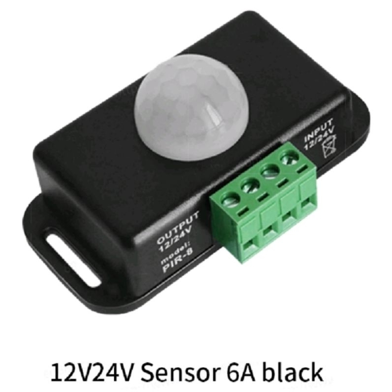 สวิตช์เซ็นเซอร์การเคลื่อนไหว PIR 1 x DC 12V 24V PIR Motion Sensor(สีดำ ...