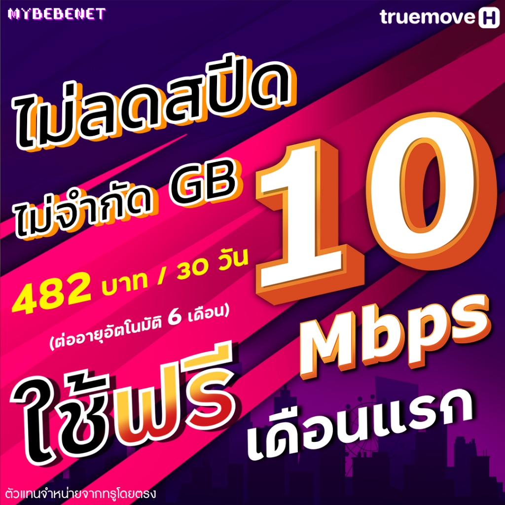 เก็บโค้ดลดเพิ่ม 50.-‼️(ใช้ฟรีเดือนแรก) ซิมเทพทรู เน็ตไม่อั้น 10-1000 Mbps + โทรฟรีทุกเครือข่าย ...