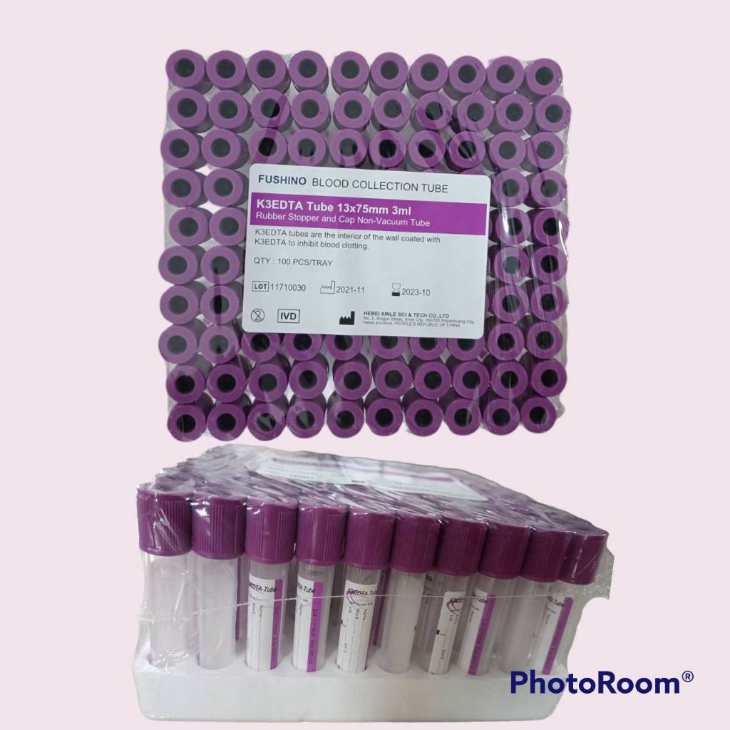 FUSHINO K3 EDTA 3.0 ML 13X75 MM. 100หลอด | Shopee Thailand