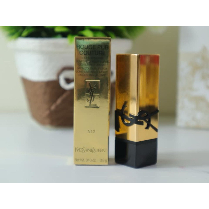 YSL ลิป 𝑹𝒐𝒖𝒈𝒆 𝑷𝒖𝒓 𝑪𝒐𝒖𝒕𝒖𝒓𝒆 รุ่นใหม่ สูต รใหม่#N12 | Shopee Thailand