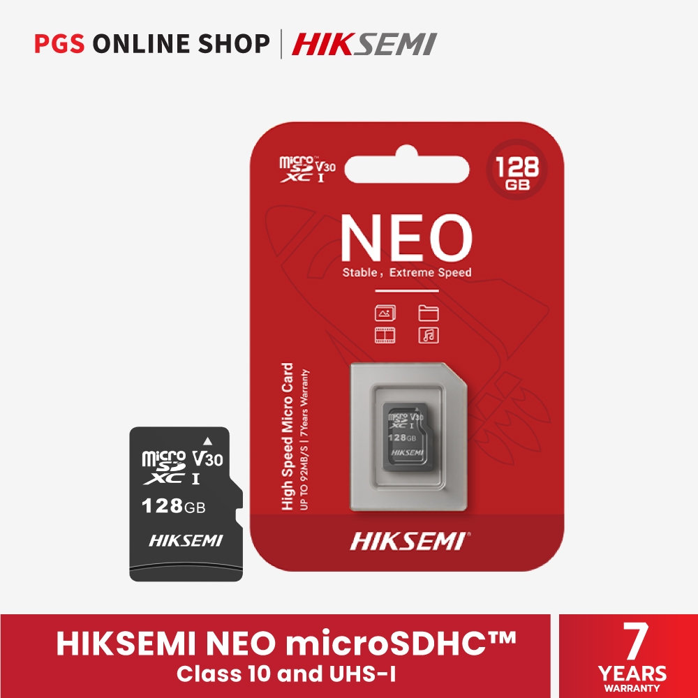HIKSEMI Neo microSD Card ความจุ 32GB/64GB/128GB เหมาะสำหรับกล้องวงจรปิด มือถือ และอุปกรณ์อื่นๆ ...