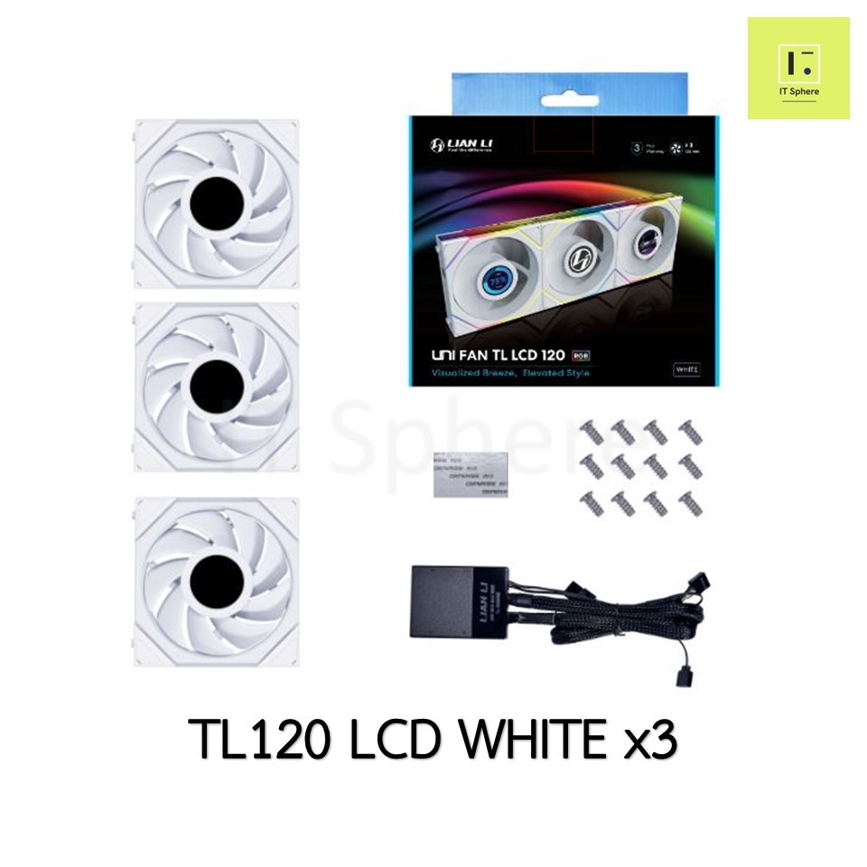 [ TL LCD ดูดเข้า/เป่าออก] Fancase Lian Li TL LCD rgb BLACK WHITE 120mm ...