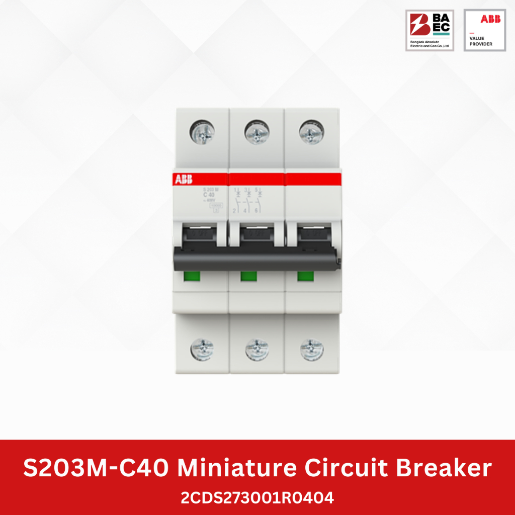 ABB S203M-C40 เซอร์กิตเบรกเกอร์ 40Amp 3P 10KA | Shopee Thailand