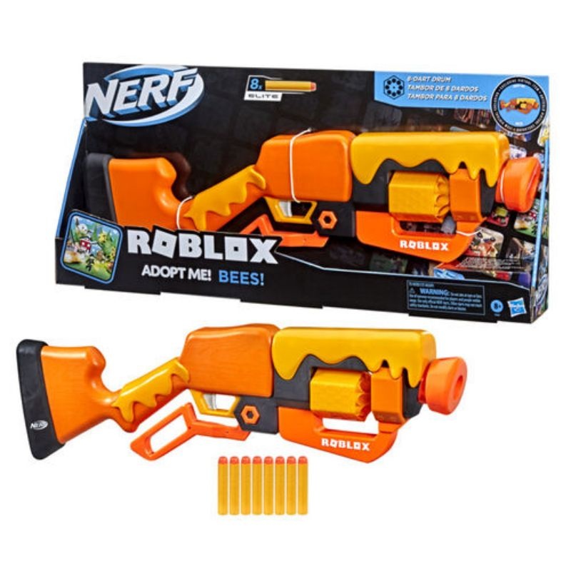 Nerf Roblox Adopt Me! Bees! Lever Action Gun Blaster Rotating 8-Dart ...