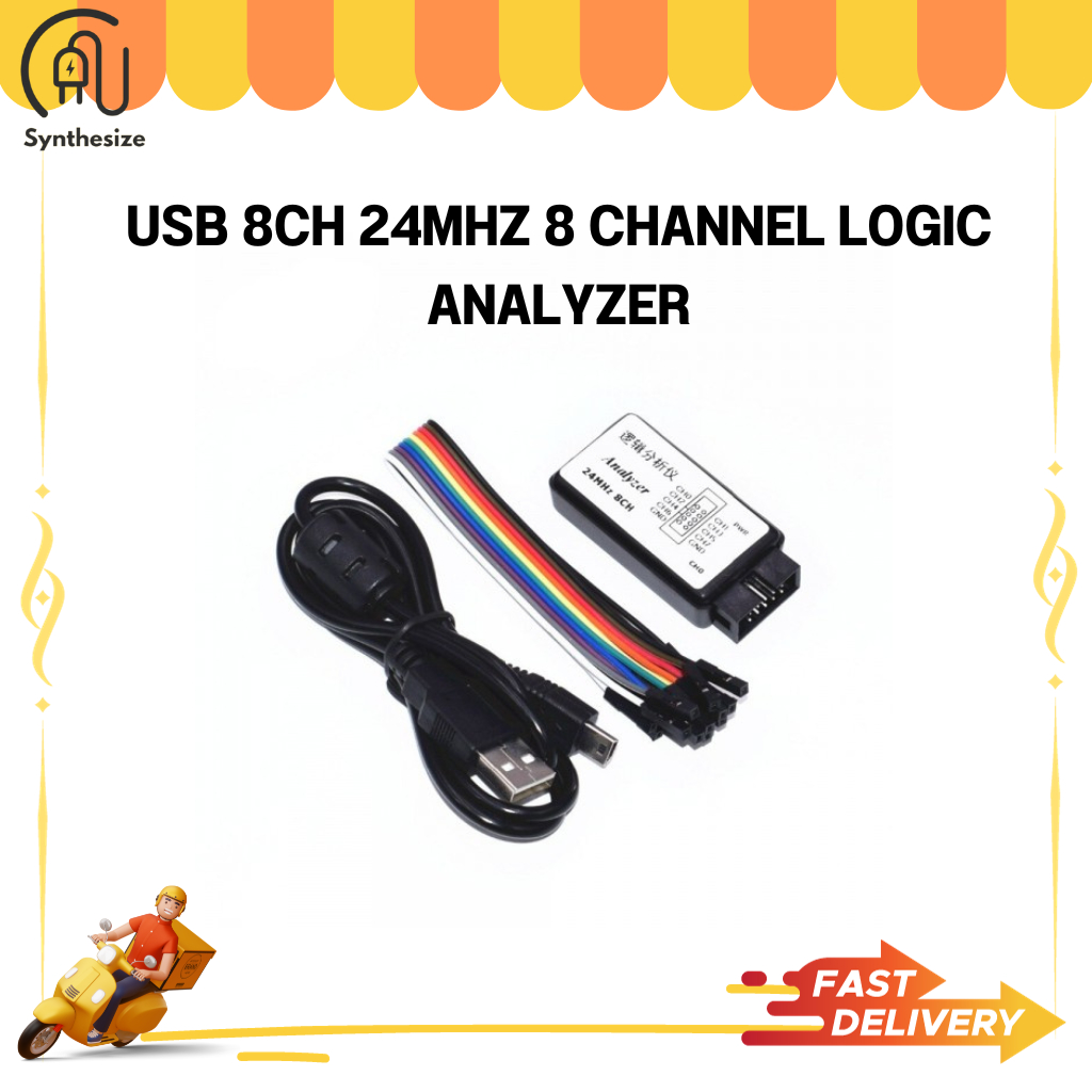 USB 8CH 24MHZ 8 CHANNEL LOGIC ANALYZER | Shopee Thailand