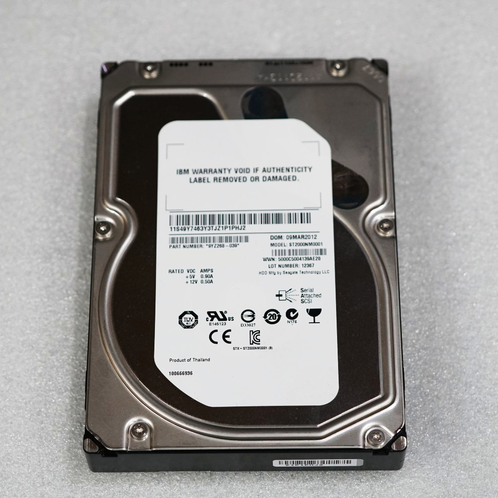 HDD Server Seagate 2TB 7.2K SAS 3.5" HDD ST2000NM0001 (Refurbished ...