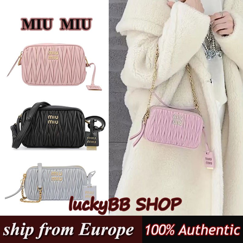 MIU MIU เนื้องอกกระเป๋าไหล่ข้ามตัว5BP045 ของแท้100% | Shopee Thailand