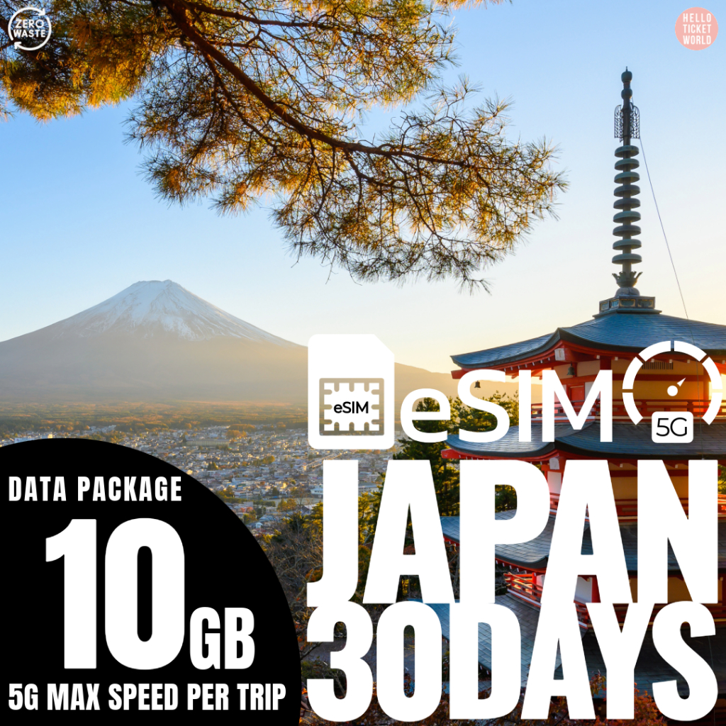 eSIM JAPAN อีซิมญี่ปุ่น - ดาต้าแพคเกจท่องเที่ยวญี่ปุ่น 30วัน เน็ต5Gเต็ม ...