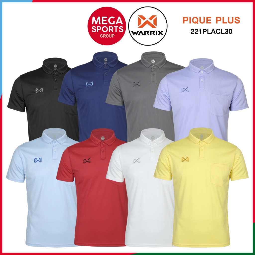 WARRIX เสื้อโปโล มีกระเป๋า วอริกซ์ รุ่น PIQUE PLUS รหัส 221PLACL30 | Shopee Thailand