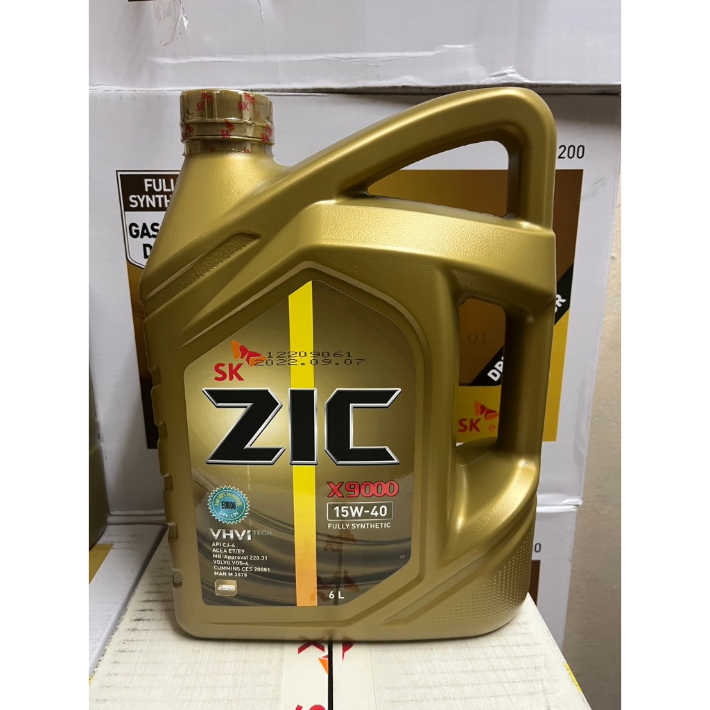 6 ลิตร ZIC X-9000 15W40 CJ-4 น้ำมันเครื่องดีเซลสังเคราะห์แท้ 100% SAE 15W40 API CJ-4 / ACEA E7 ...