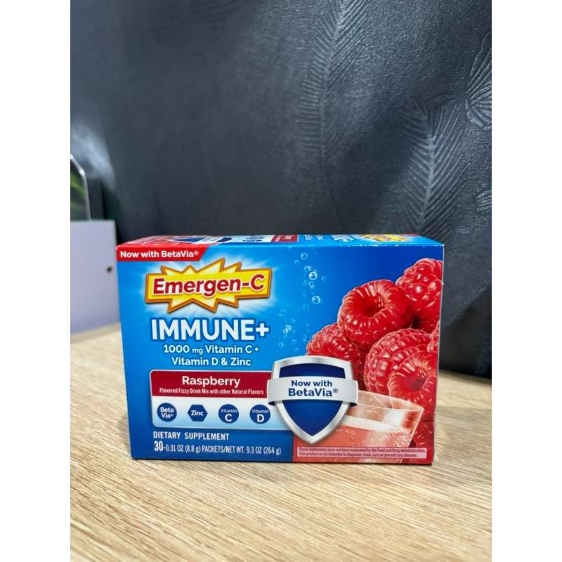 Emergen-c Immune plus 1000mg Vitamin C+ Vitamin D&Zinc Raspberry,Super ...
