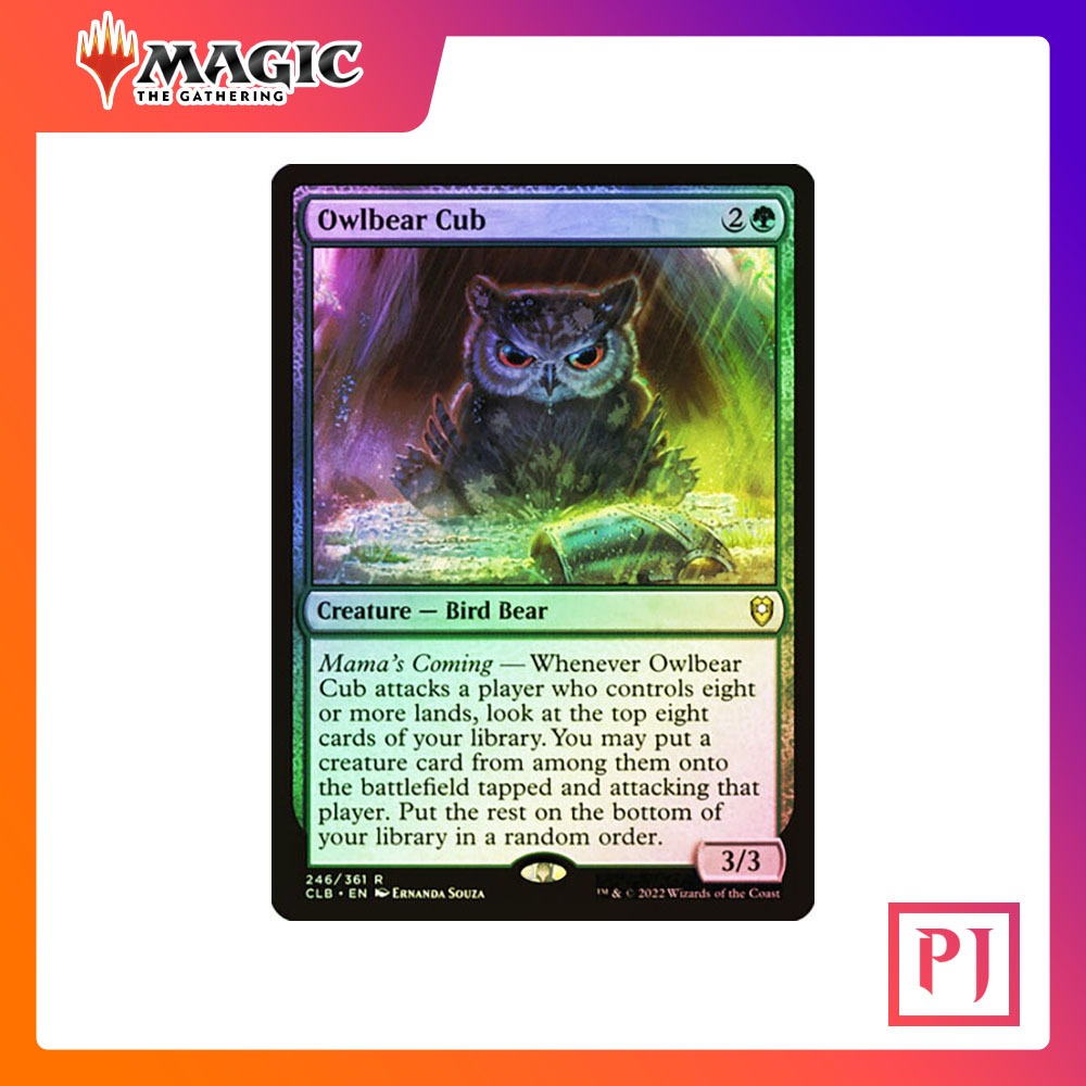 [MTG] Owlbear Cub [CLB] [GREEN] [RARE] [FOIL] [ENG] (การ์ดเมจิค / Magic ...