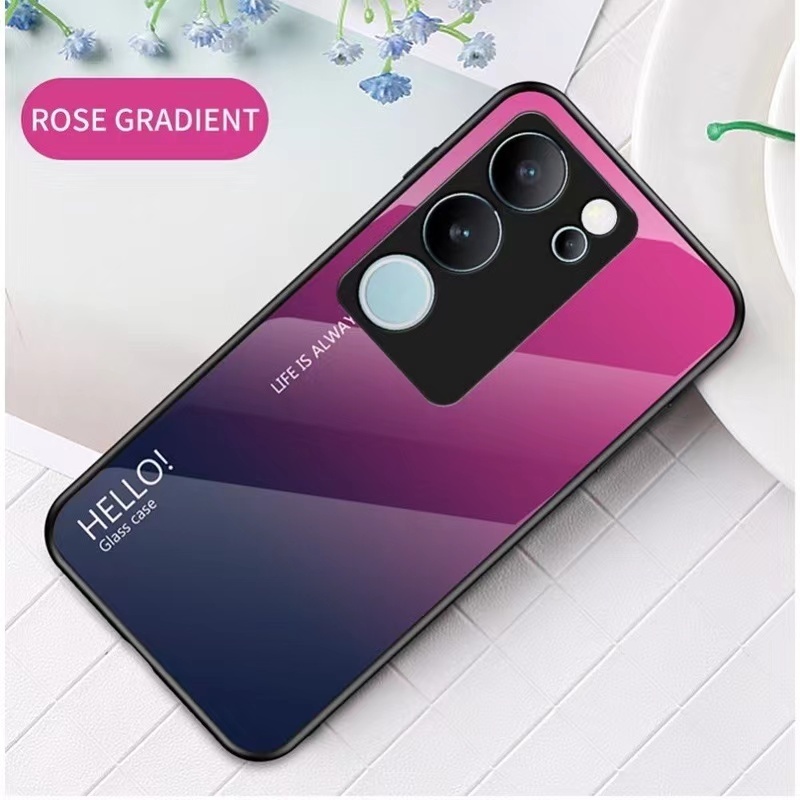 ตรงรุ่น Case V29 เคสกระจก For Vivo V29 5Gเคสกระจกสองสี วีโว่ วี 29 5G ...