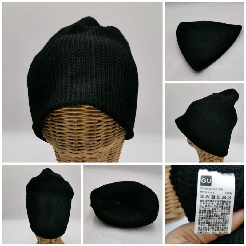 Gu beanie หมวกไหมพรมจียูสีดำ | Shopee Thailand